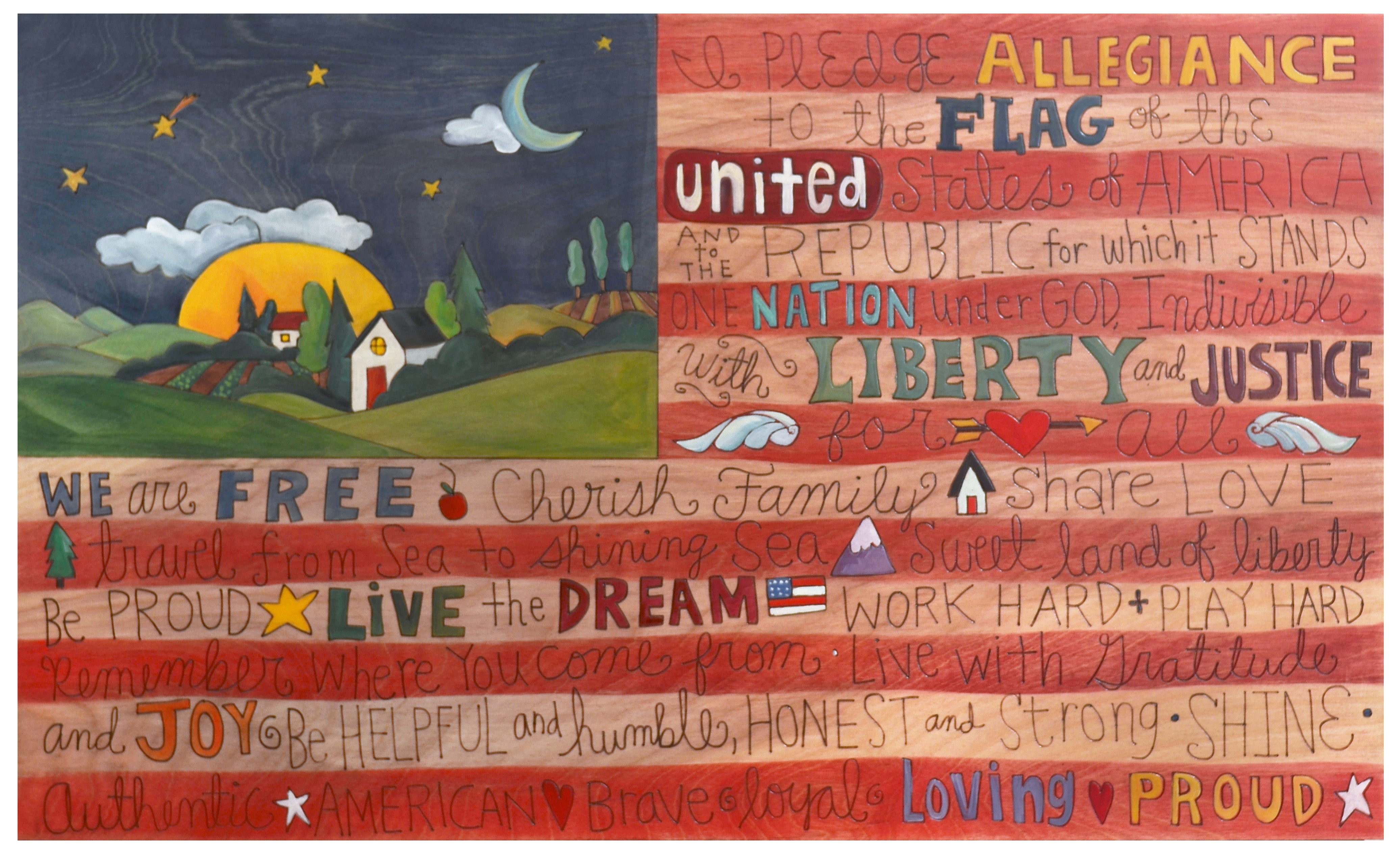 Hand painted - Handmade Flag Plaques | Sticks Handmade