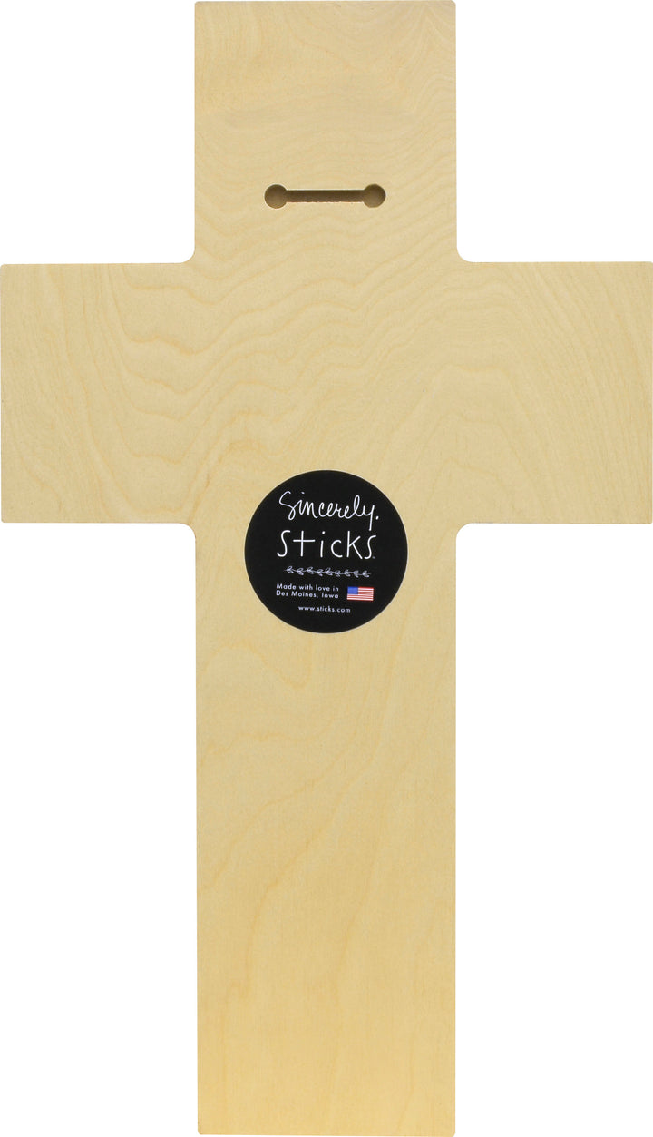 "All Are Welcome" Cross Plaque | Sincerely, Sticks