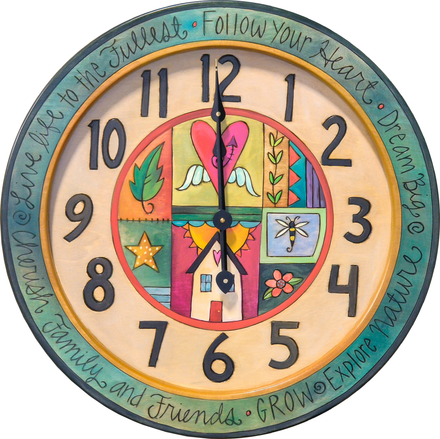 24" Round Wall Clock | Sticks Handmade