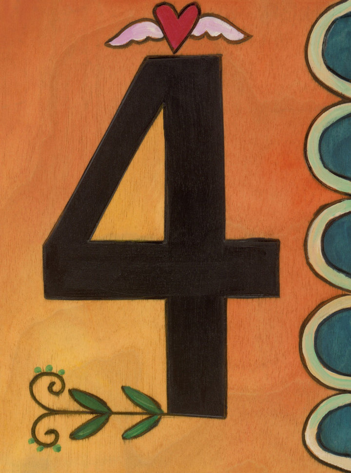 "4" House Number Plaque | Sincerely, Sticks