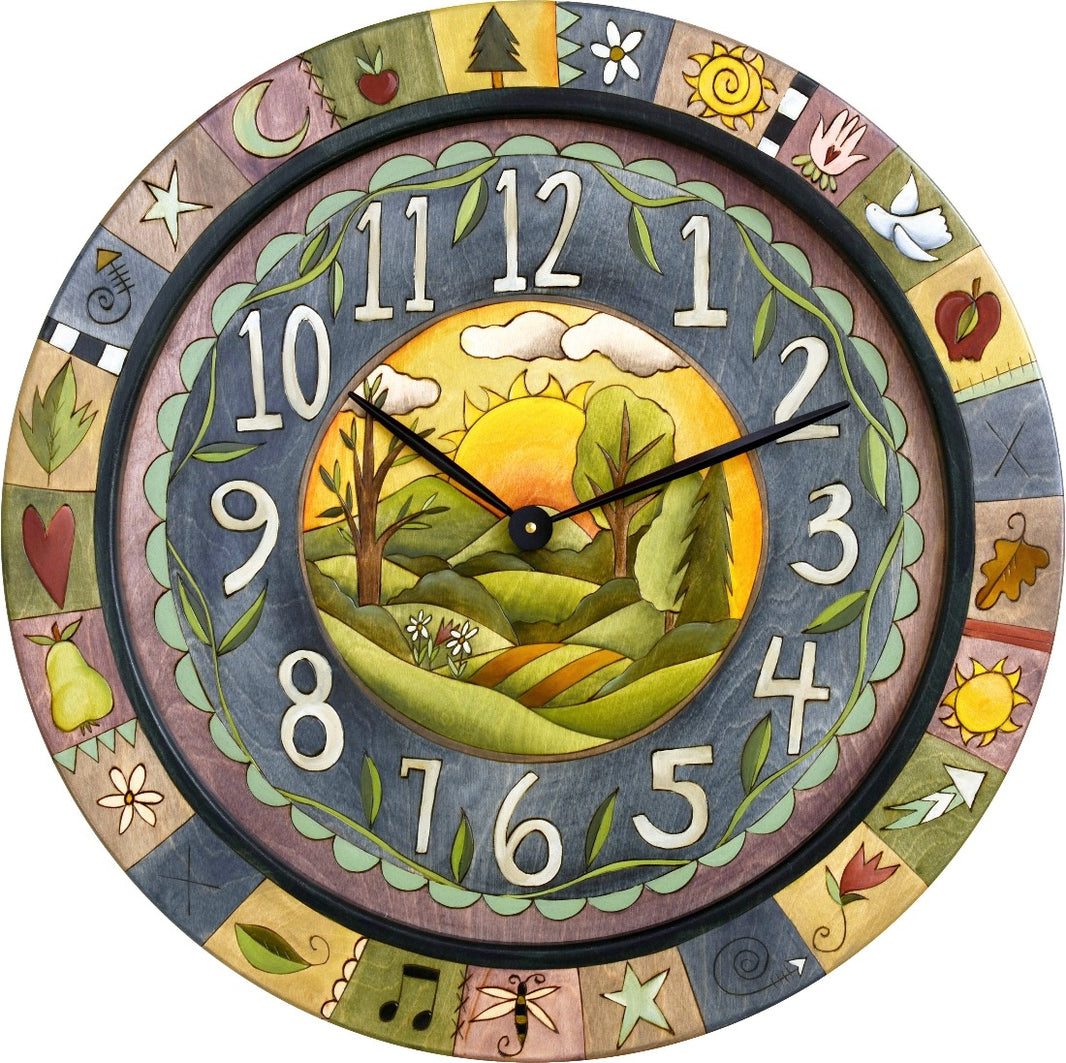 36" Round Wall Clock D7341 | Sticks Handmade