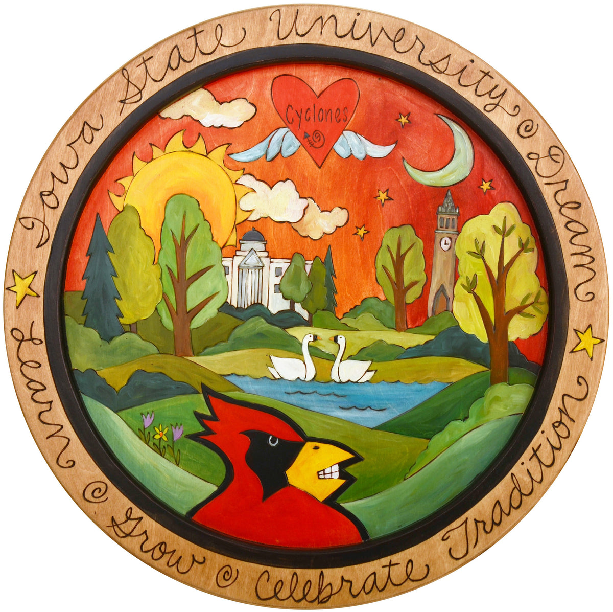 Iowa State 20" Round Tray D71460 | Sticks Handmade