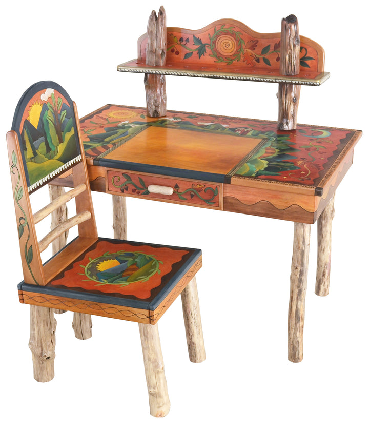 Desk with Shelf D76308 | Sticks Handmade