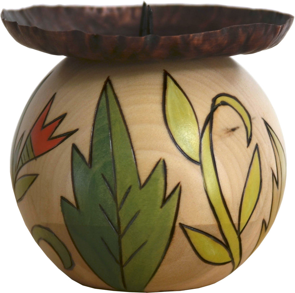 Handmade Wooden Candle Holders - Painted Candle Holders