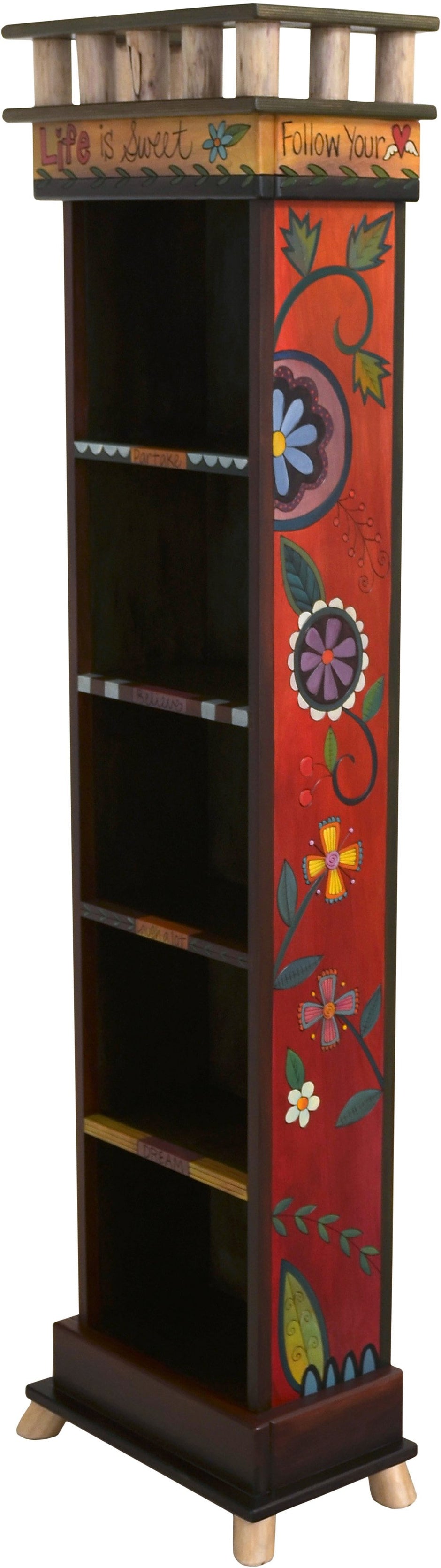 Narrow Bookcase | Floral
