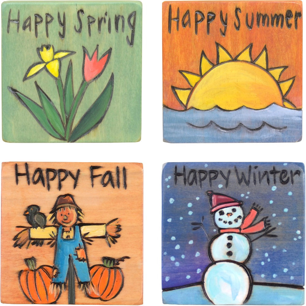Large Perpetual Calendar Magnet Set Happy 4 Seasons | Sticks Handmade