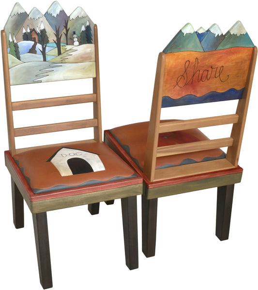 Sticks Dining Chair Set with Leather Seats | Sticks Handmade