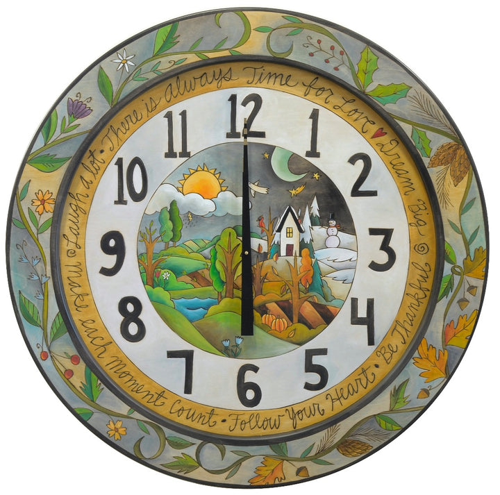 36" Round Wall Clock D716330 | Sticks Handmade