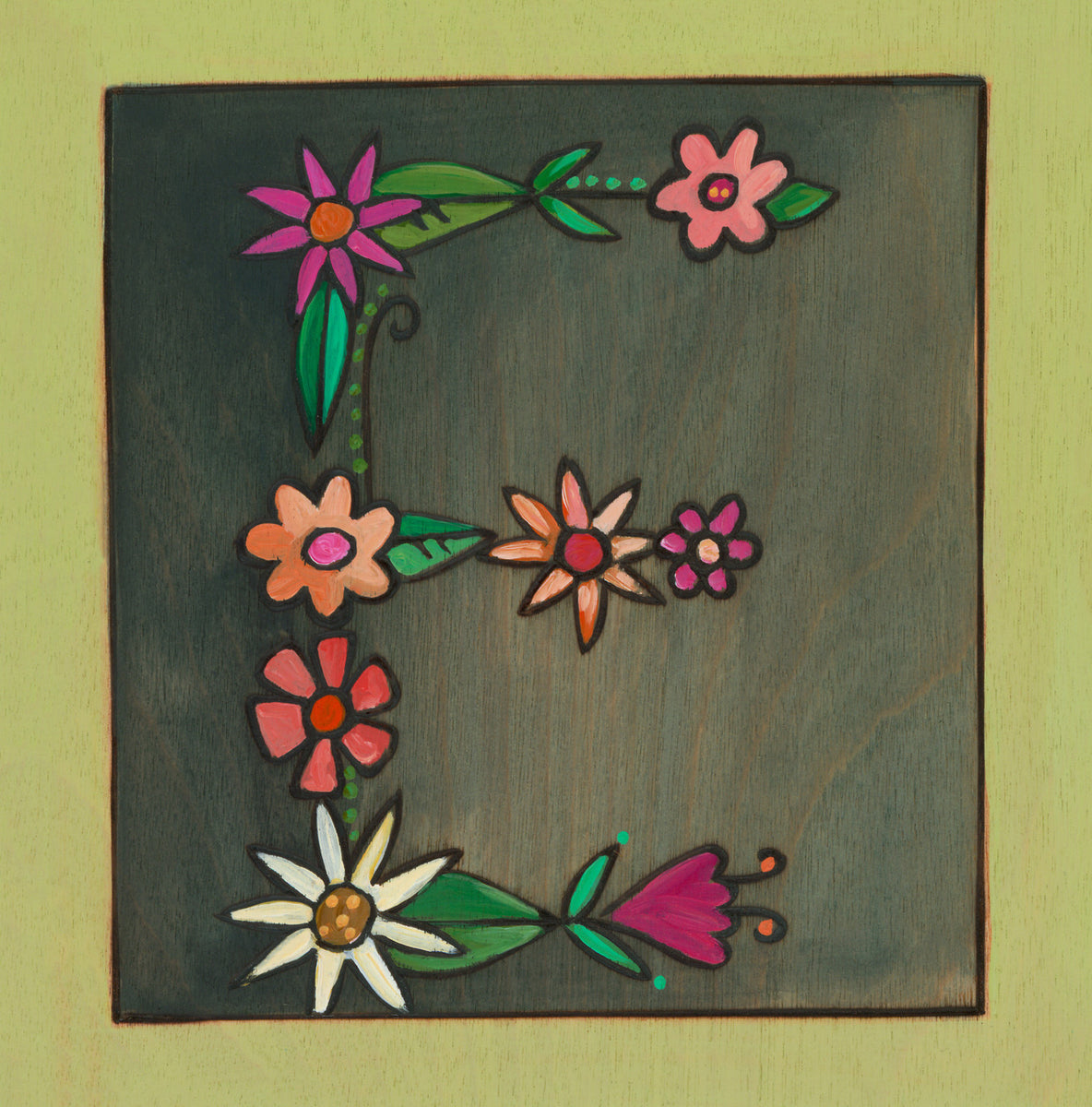 "E" Alphabet Letter Plaque | Sincerely, Sticks