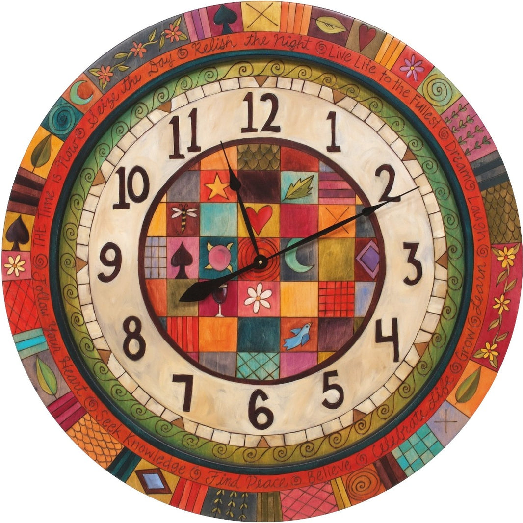 36" Round Wall Clock S315153 | Sticks Handmade